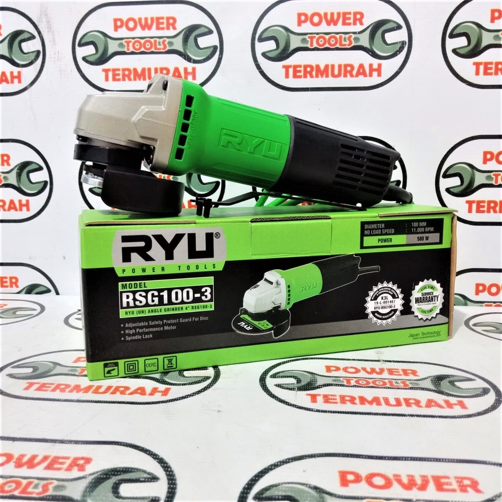 Jual Gerinda RYU 4" RSG 100-3 Angle Grinder Gurinda Tangan RYU RSG100-3 ...