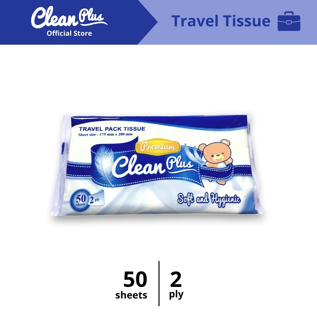 Jual Clean Plus Travel Pack Tissue 50'S Beruang/ CLEAN PLUS 50 SHEET | Shopee Indonesia