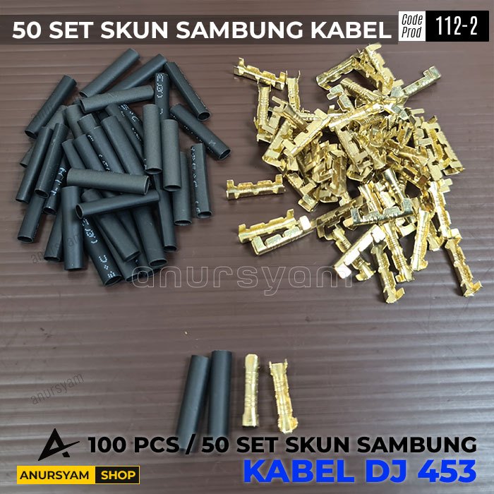 Jual [112-2] 100 pcs 50 Set Skun DJ453 + Pelindung / Skun Sambungan ...