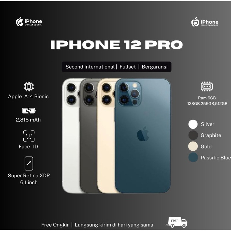 Jual IPH 12 PRO 128GB & 256GB FULLSET | Shopee Indonesia