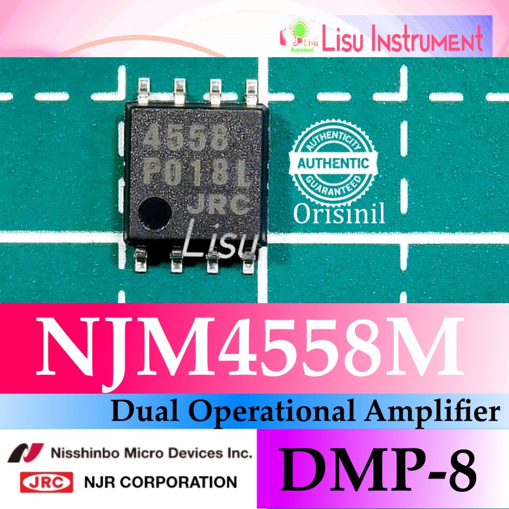Jual NJM4558M Dual Operational Amplifier NJM4558 4558 JRC4558 DMP-8 JRC Original | Shopee Indonesia