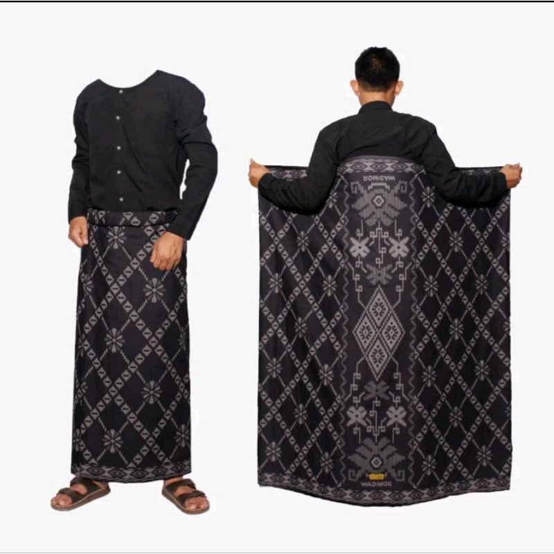 Jual Sarung Wadimor Motif Bali 555 Hitam Serangam Warna Sarung Pria ...