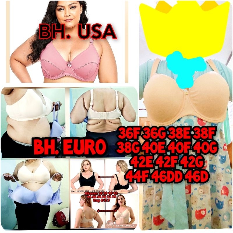 Jual BRA JUMBO BH USA TANPA BUSA TANPA KAWAT CUP BESAR BIGSIZE E F DD | Shopee Indonesia