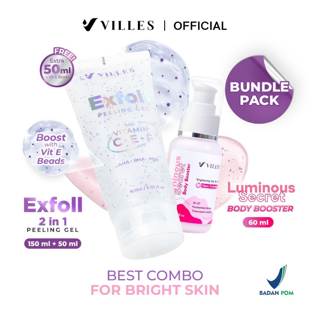 Jual Villes Exfoll Peeling Gel + Body Booster Best Combo Perawatan ...