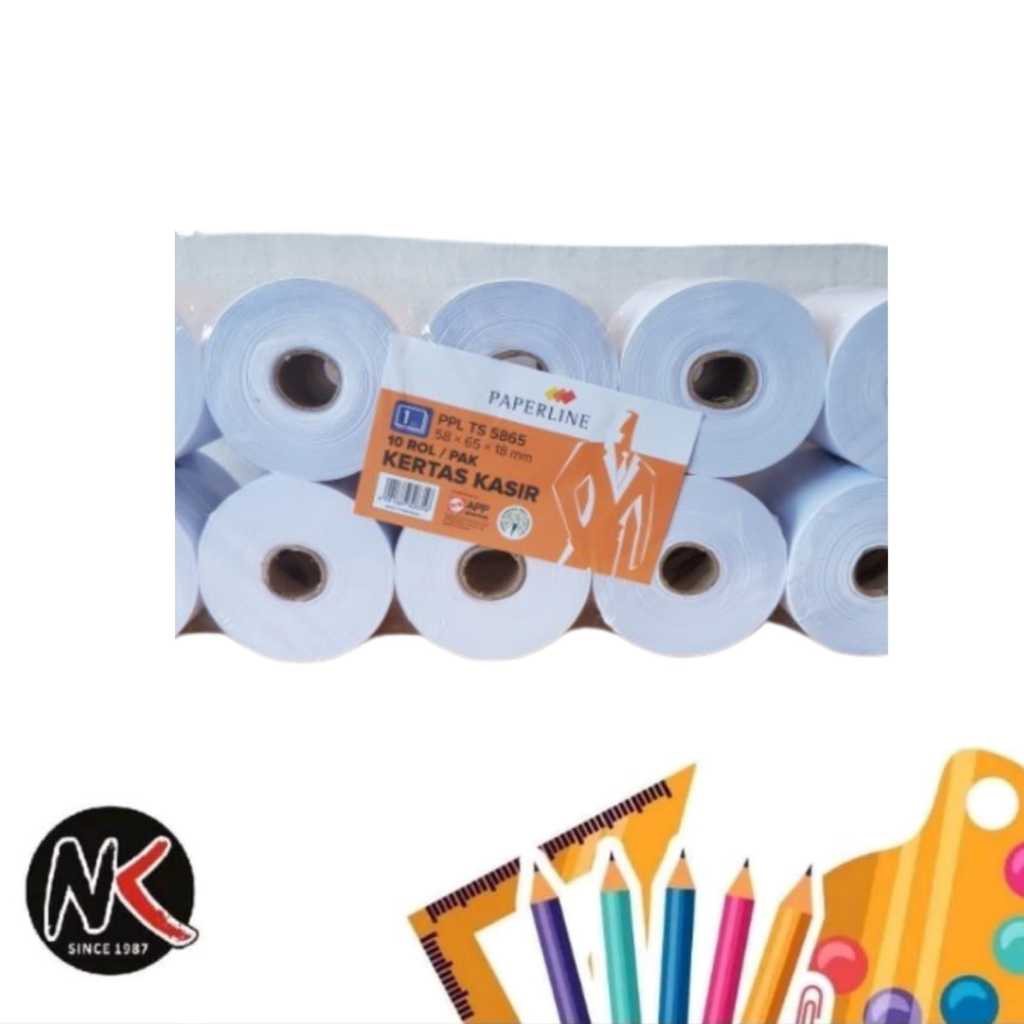 Jual Telstruk PAPERLINE/Kertas Struk 58x65 [1 Pak Isi 10 Roll] | Shopee ...