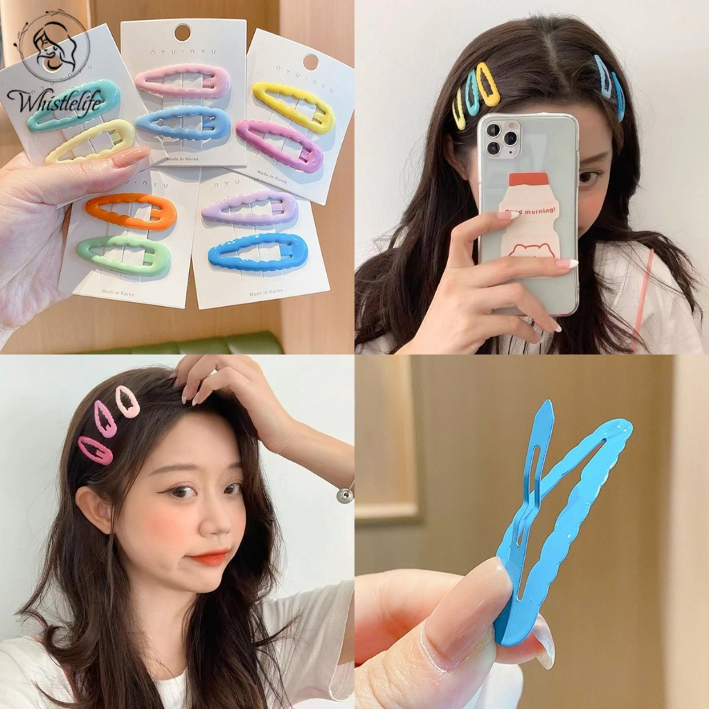Jual COD Jepit Rambut Y2K Lucu Klip Gelombang Tetesan Air Warna Permen ...