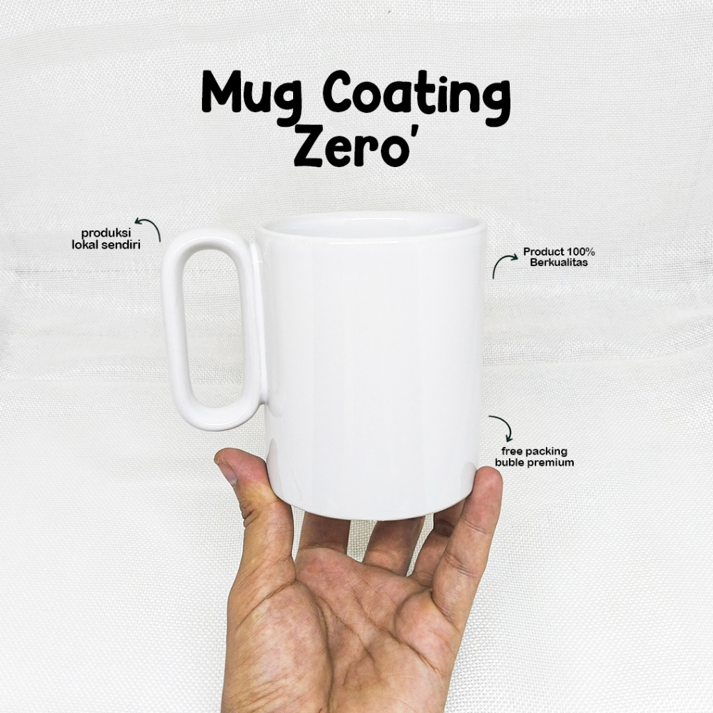 Jual MUG POLOS COATING BAHAN KERAMIK / MUG COATING PUTIH SABLON LOKAL ...