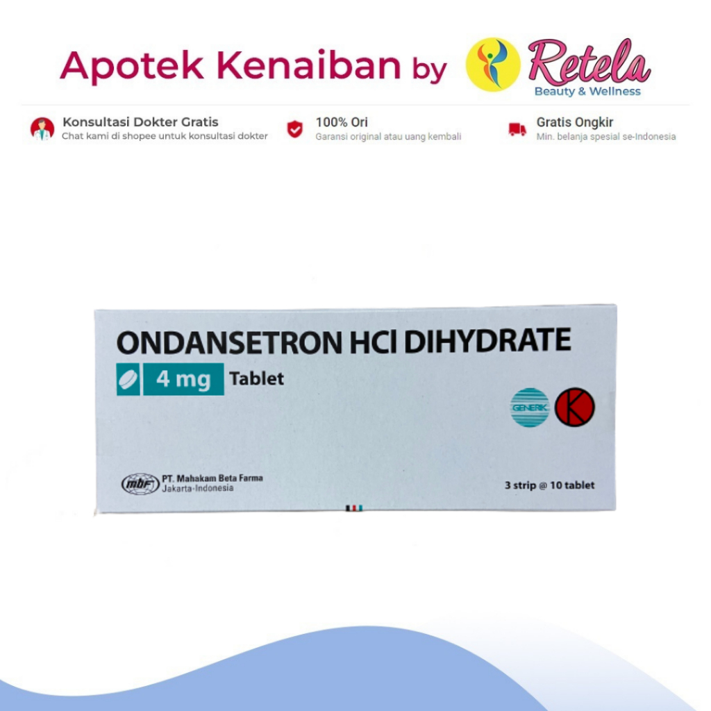 Jual ONDANSETRON 4MG BOX 30 TABLET MAHAKAM | Shopee Indonesia