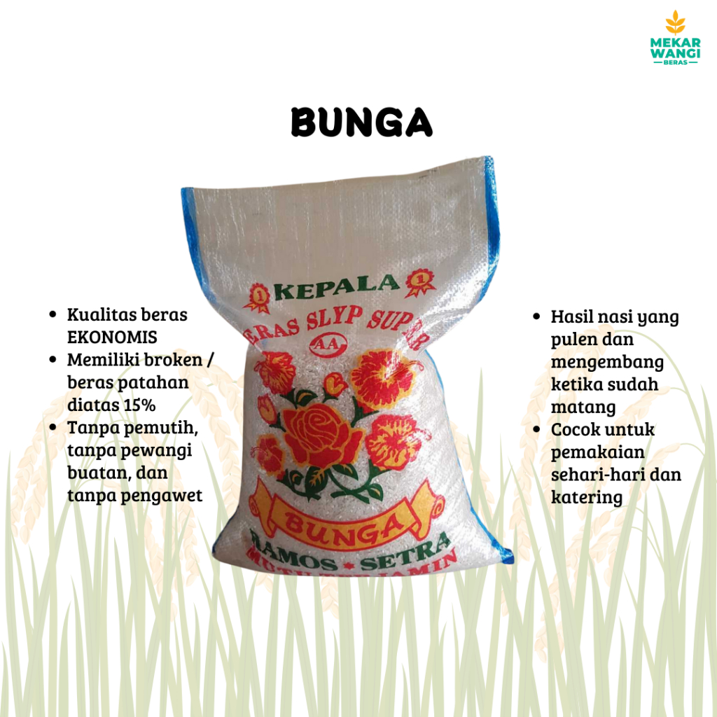 Jual BERAS EKONOMIS BUNGA 5KG | Shopee Indonesia