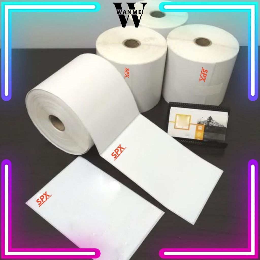 Jual WM Label Sticker Thermal Roll SPX 100x150mm Isi 250Pcs 500Pcs / Kertas Label Stiker Barcode ...
