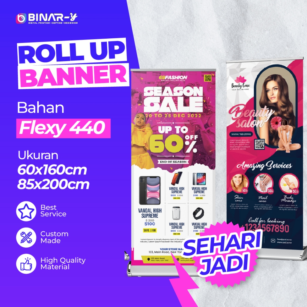 Jual Cetak Roll Up Banner Flexi 440 Murah | Shopee Indonesia
