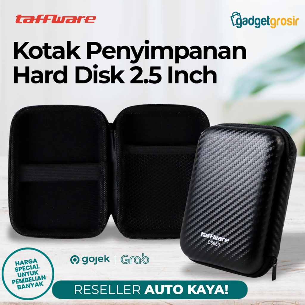 Jual Taffware Pouch Shockproof Hard Case Carbon Hard Disk HDD 2.5 inch ...