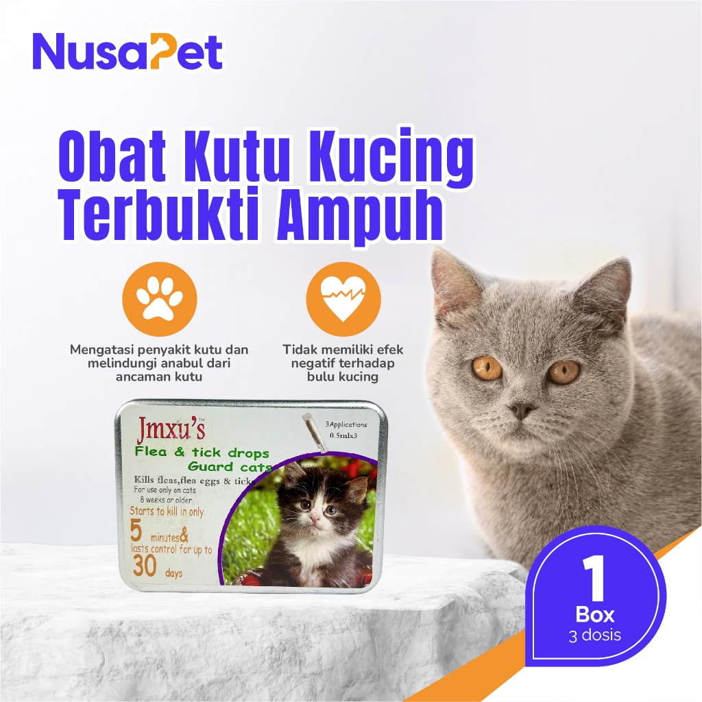 Jual Obat Kutu Kucing – Obat Tetes Kutu Kucing – 3 Dosis Pakai 0,5 mL ...