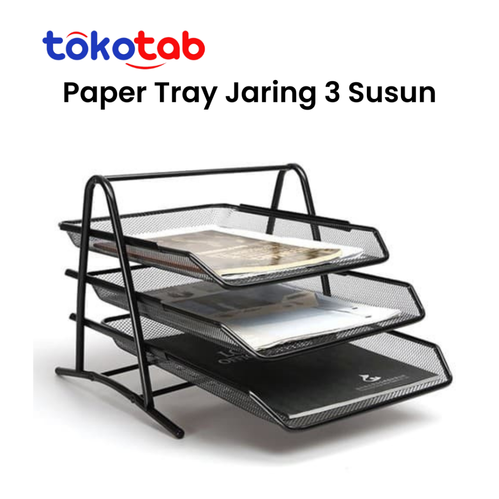 Jual Tokotab - Paper Tray Jaring 3 Susun Rak Susun Kertas Besi | Shopee ...