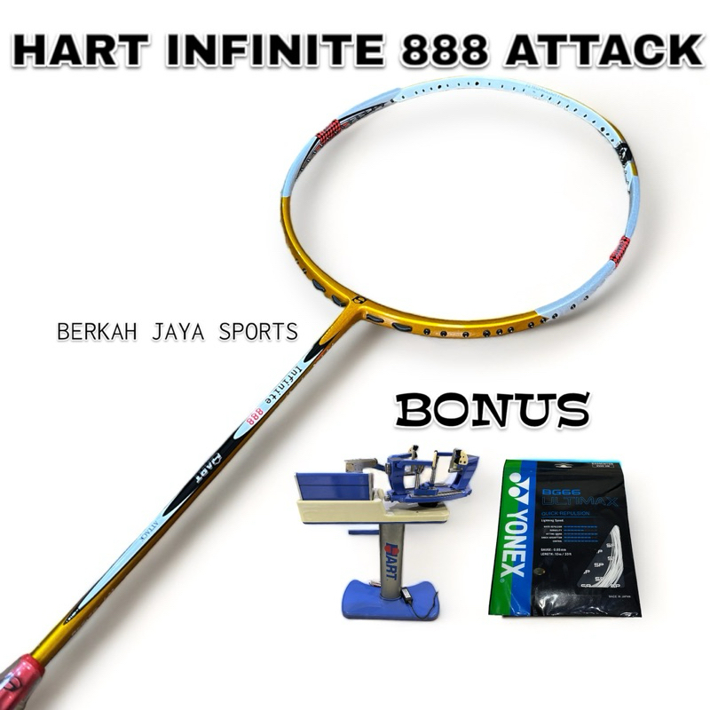 Jual Raket hart infinite 888 Attack dan Defensive Tarikan30lbs Ori ...