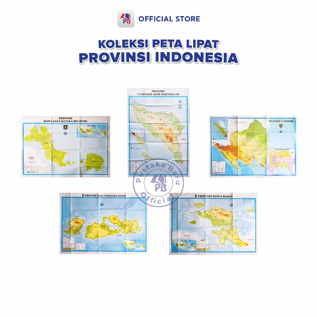 Jual Peta Provinsi : Nangroe Aceh Darusalam / Sumatera Barat / Lampung ...
