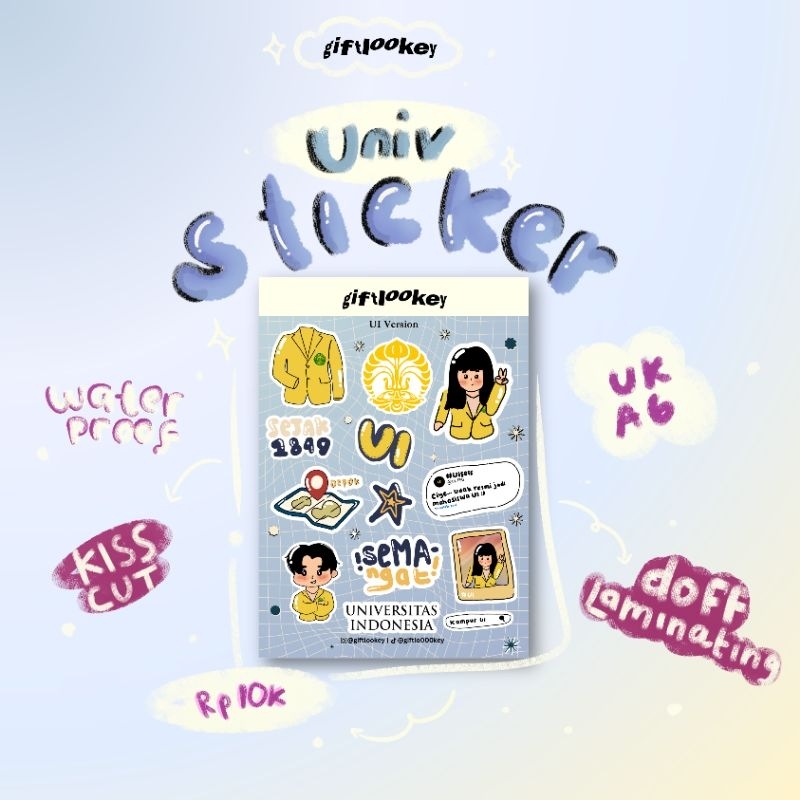 Jual [UI] Sticker Universitas/Sticker Lucu/Sticker Aesthetic/Sticker ...