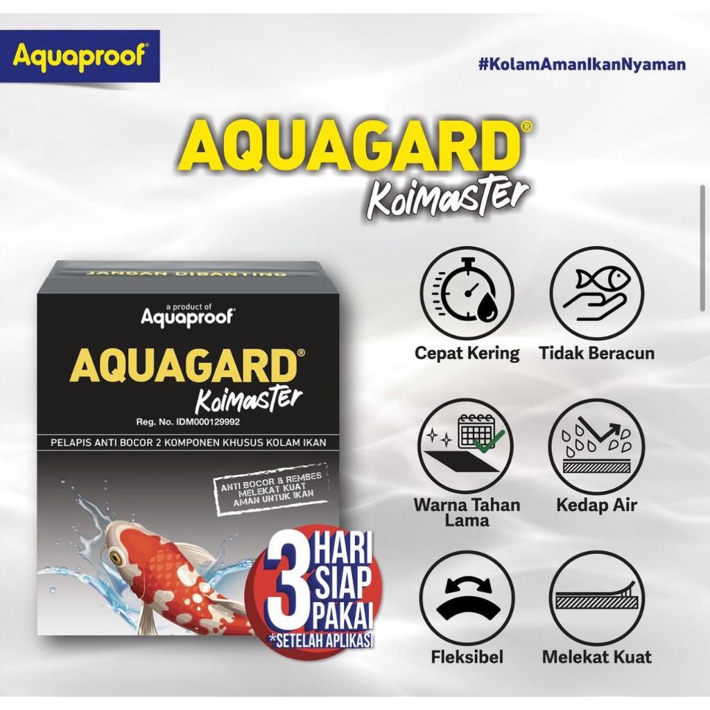 Jual Pelapis Anti Bocor Aquagard Koimaster Waterproofing untuk kolam ikan 2,5 kg/set | Shopee ...
