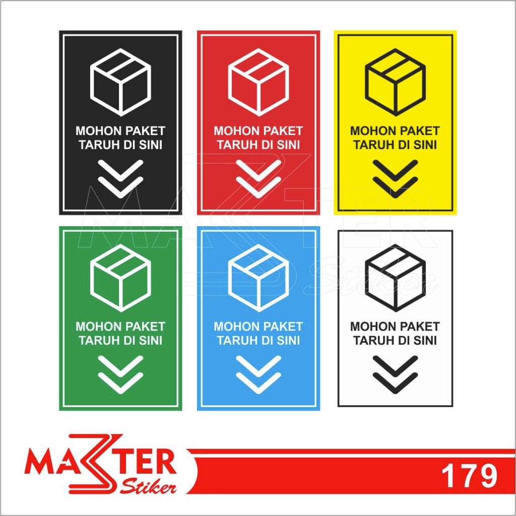 Jual 179 - Stiker Mohon Paket Taruh di Sini, Sticker Vinyl, Premium ...