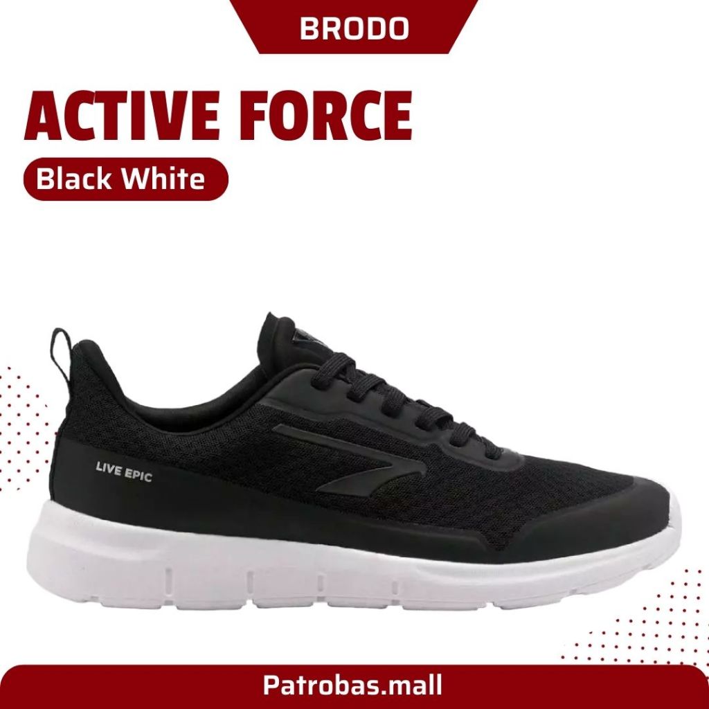 Jual BRODO Active Force Black White Original Sepatu Sneakers Casual ...