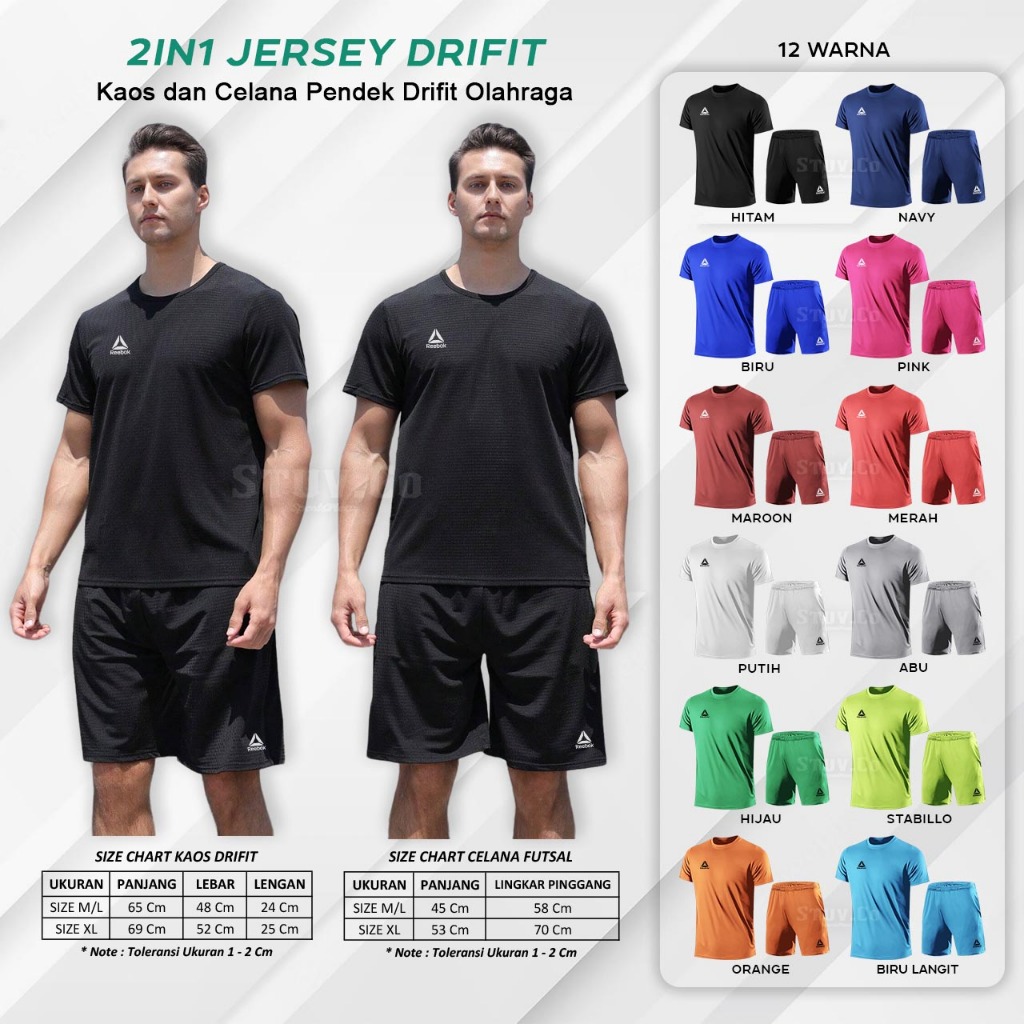 Jual 2IN1 Kaos T Shirt Jersey Dry Fit Baju Olahraga Celana Kolor Pendek Pria Wanita | Shopee ...