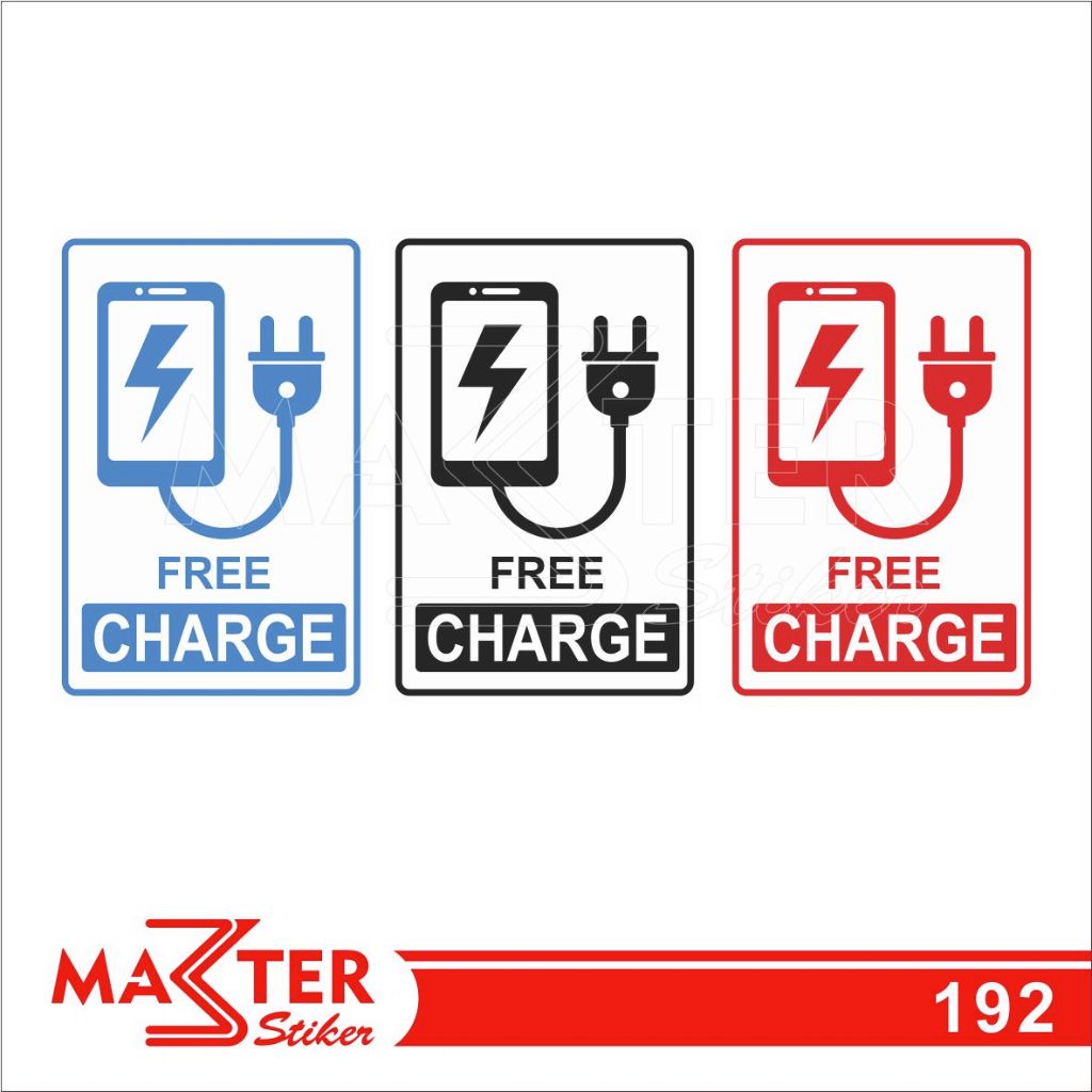 Jual 192 - Stiker Free Charge, Sticker Vinyl, Premium, Tahan Air ...
