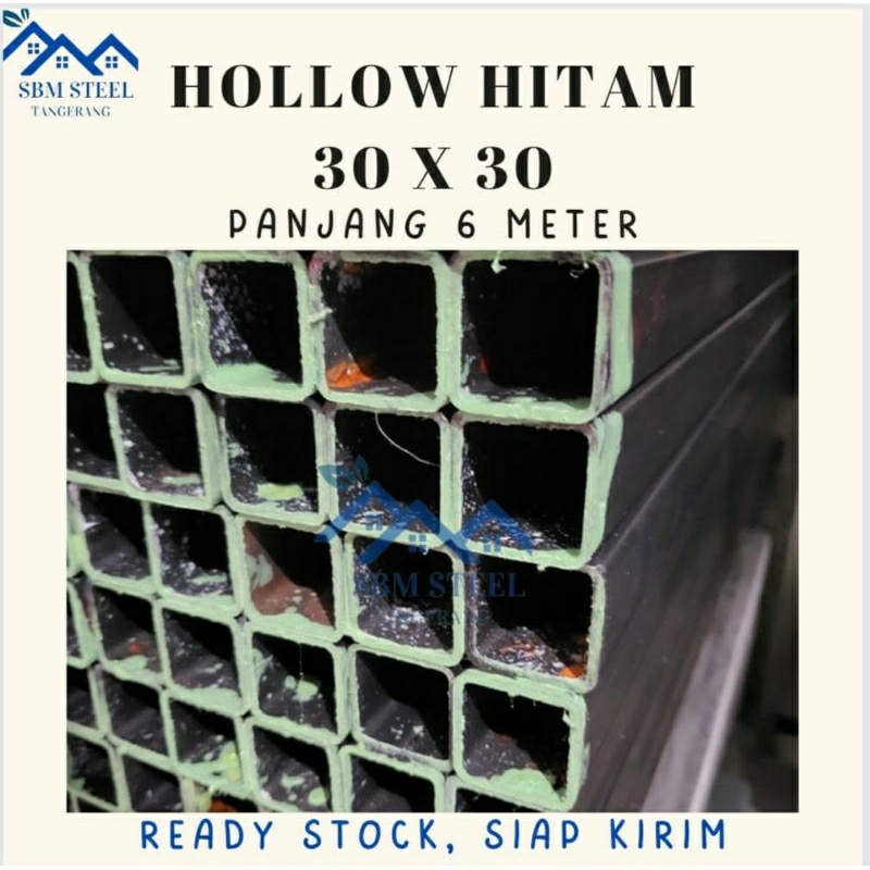 Jual Besi Hollow Hitam 30x30 Tebal 0,8mm Panjang 6 Meter | Shopee Indonesia