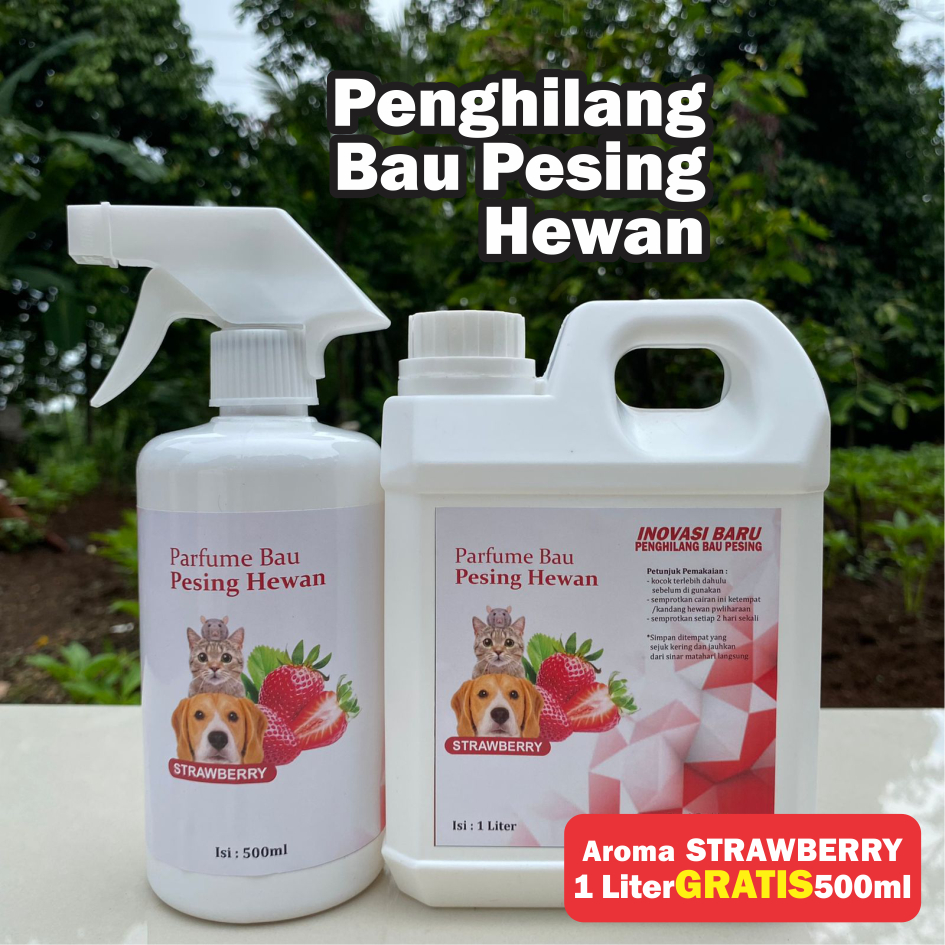 Jual SPRAY PENGHILANG BAU PESING HEWAN AROMA STRAWBERRY 1 Liter GRATIS ...