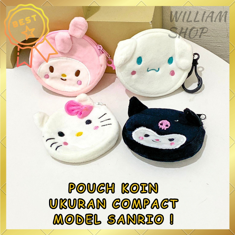 Jual POUCH / DOMPET KOIN SANRIO BULAT BAHAN PLUSHIE BULU SUEDE HELLO ...