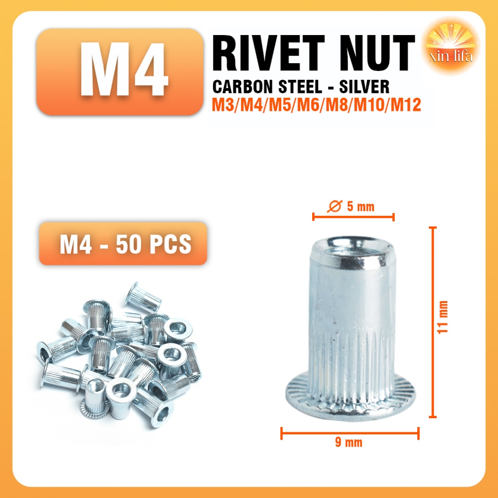 Jual rivet nut / rivnut / mur tanam furniture knockdown 50 pcs | Shopee ...