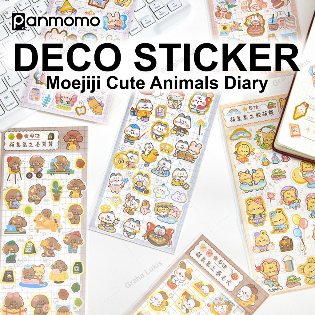 Jual Panmomo Moejiji Cute Animals Diary Deco Stickers | Shopee Indonesia