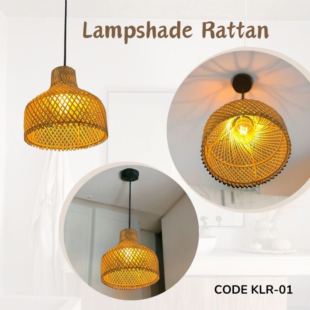 Jual Kap Lampu Gantung Rotan / Lampshade Rattan / Lampion Rotan ...