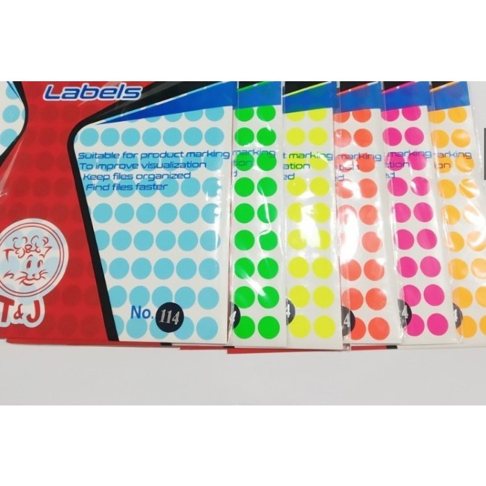 Jual Fluorescent Labels Dot Tom And Jerry 114 Label Hvs Bulat Warna