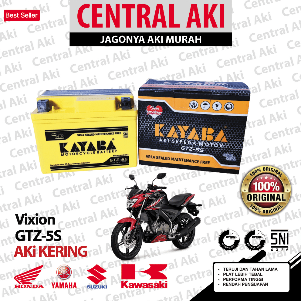 Jual Aki Motor Vixion KAYABA GTZ5S Aki Kering | Shopee Indonesia