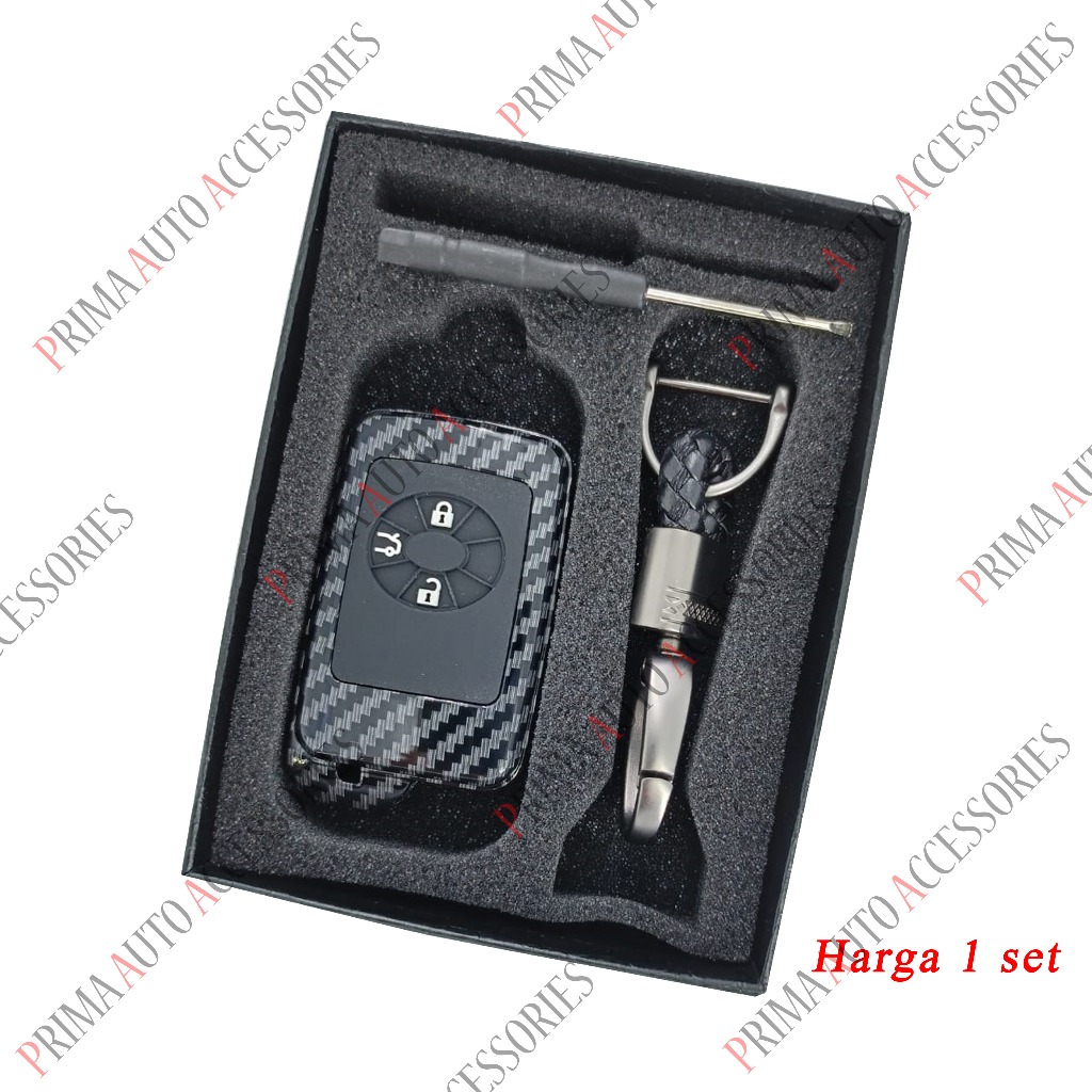 Jual Casing Kunci Remote Mobil Fiber Carbon Toyota Vios TRD 3 Tombol ...