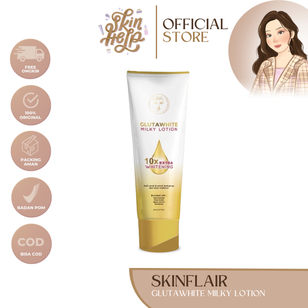 Jual GLUTAWHITE MILKY LOTION by skinflair | READY! SKINFLAIR GLUTAWHITE MILKY LOTION 150ML ...