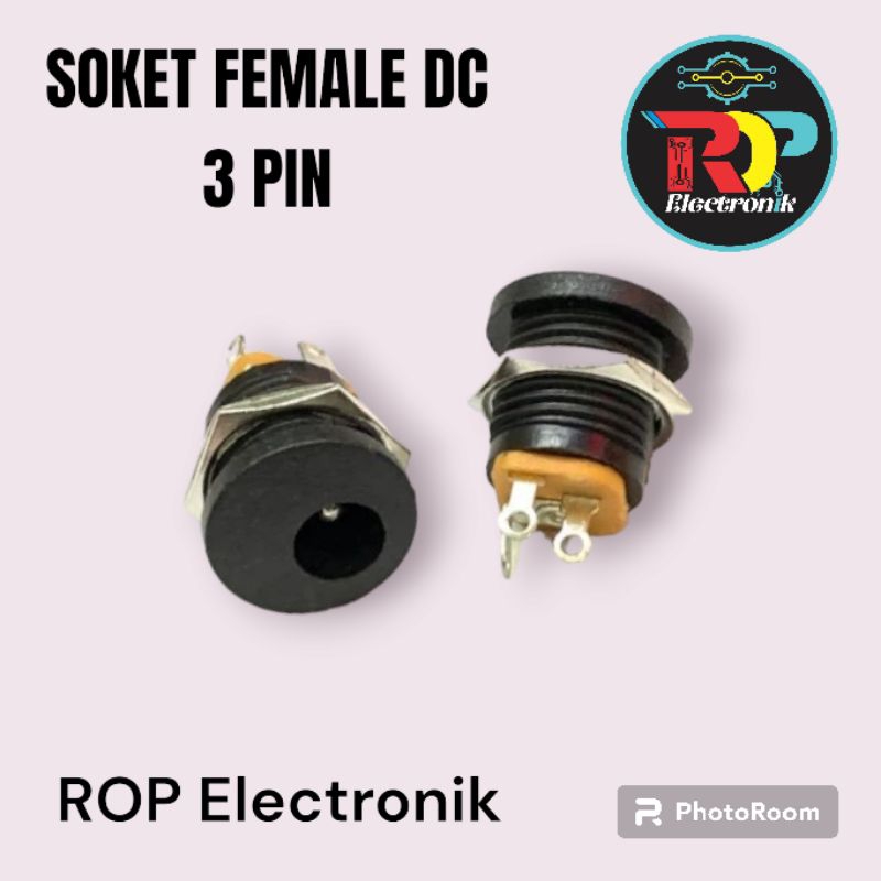 Jual Soket Female DC 3p Bulat Jack Konektor Baut Power Socket Cewek ...