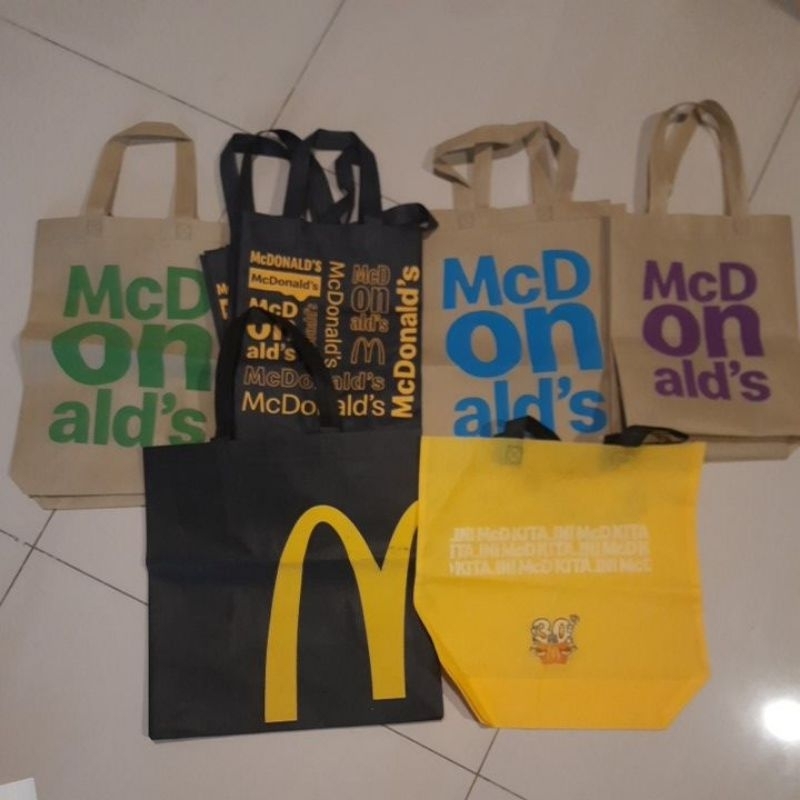 Jual Canvas Mcdonald Recycle Bag Tote Bag Tas McD Tas Belanja Medium ...