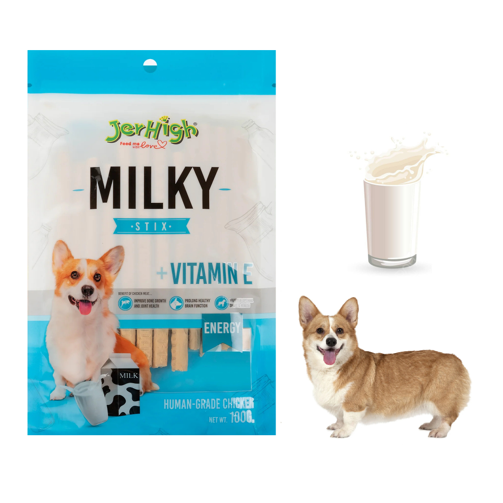 Jual JERHIGH MILKY STICK 100GR SNACK / CEMILAN ANJING JERHIGH MILK ...