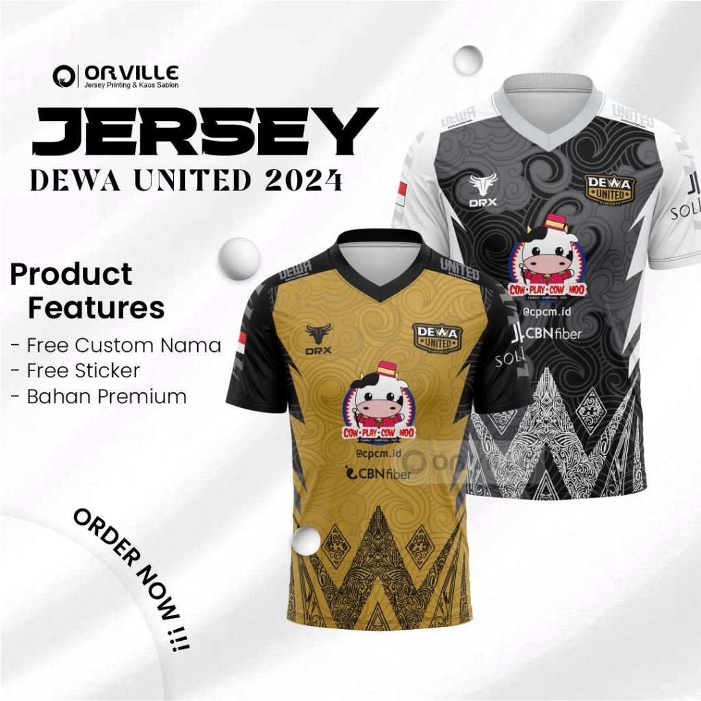Jual JERSEY DEWA UNITED 2024 FREE NICKNAME & STICKER DEWA UNITED ...