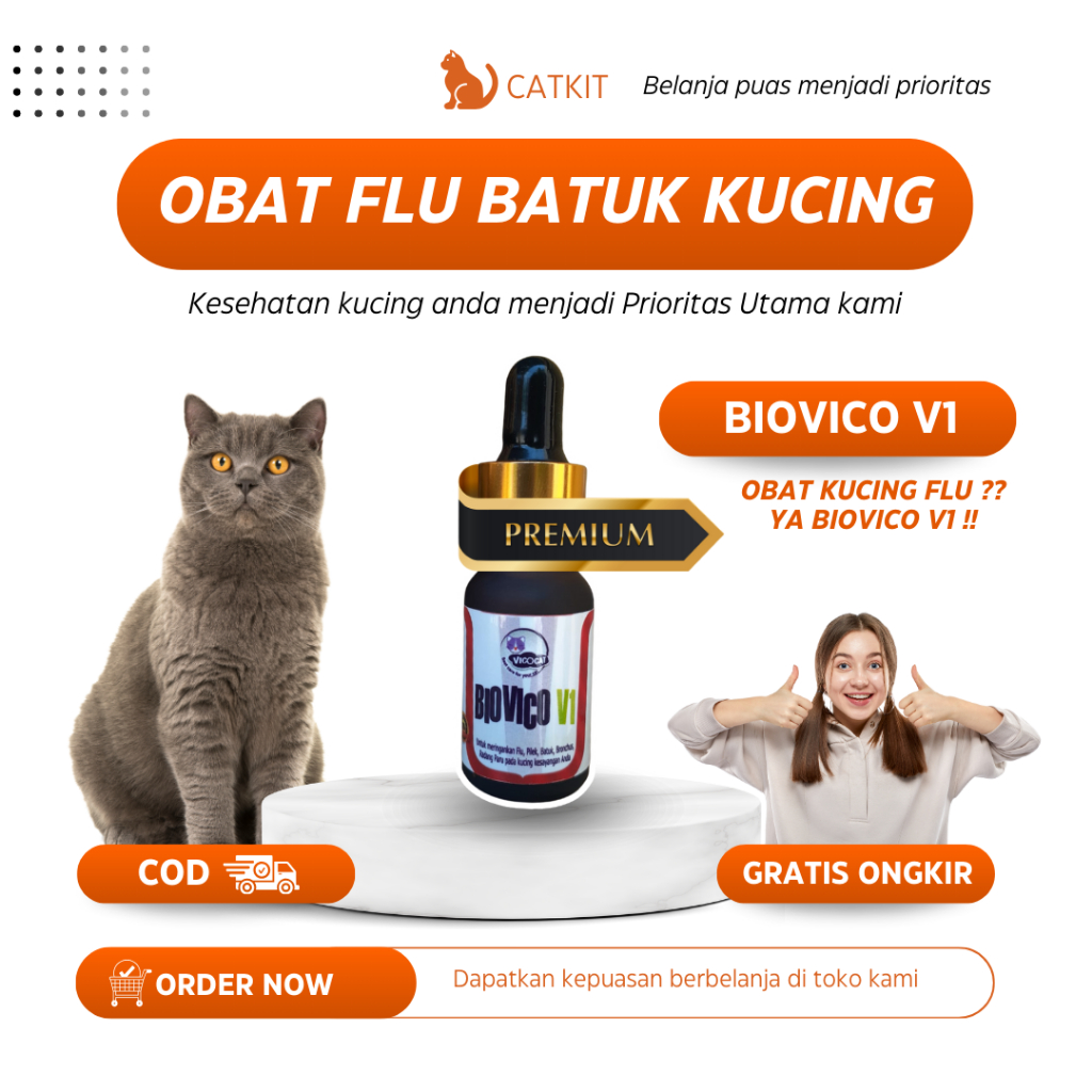Jual Biovico V1 Mengobati Flu Batuk Pilek Demam Kucing dan Kitten 100% Terjamin Ampuh | Shopee ...