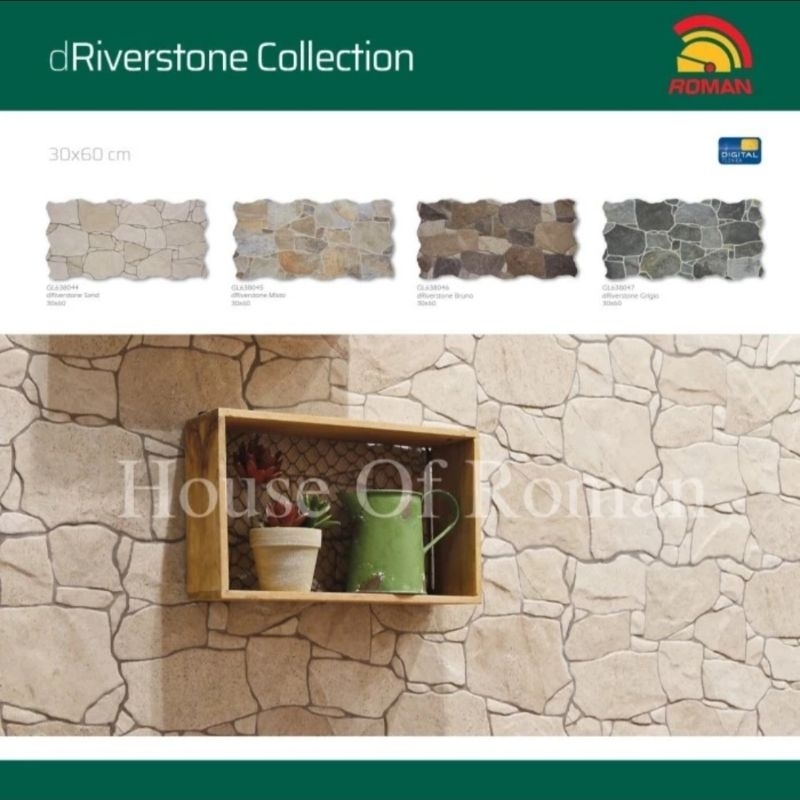 Jual Roman Keramik Interlock dRiverstone Series (Stone Mood) / Keramik ...