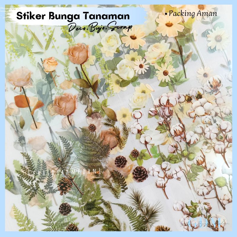Jual Stiker Bunga Tanaman 3 Lembar Part II Deco Bujo Scrapbook | Shopee ...