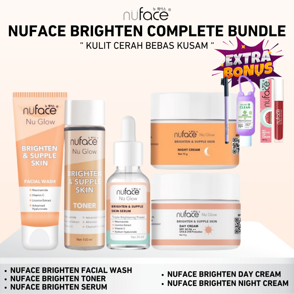 Jual Nuface Skincare Fuji 5 in 1 Nu Glow Brighten & Supple Skin Package ...