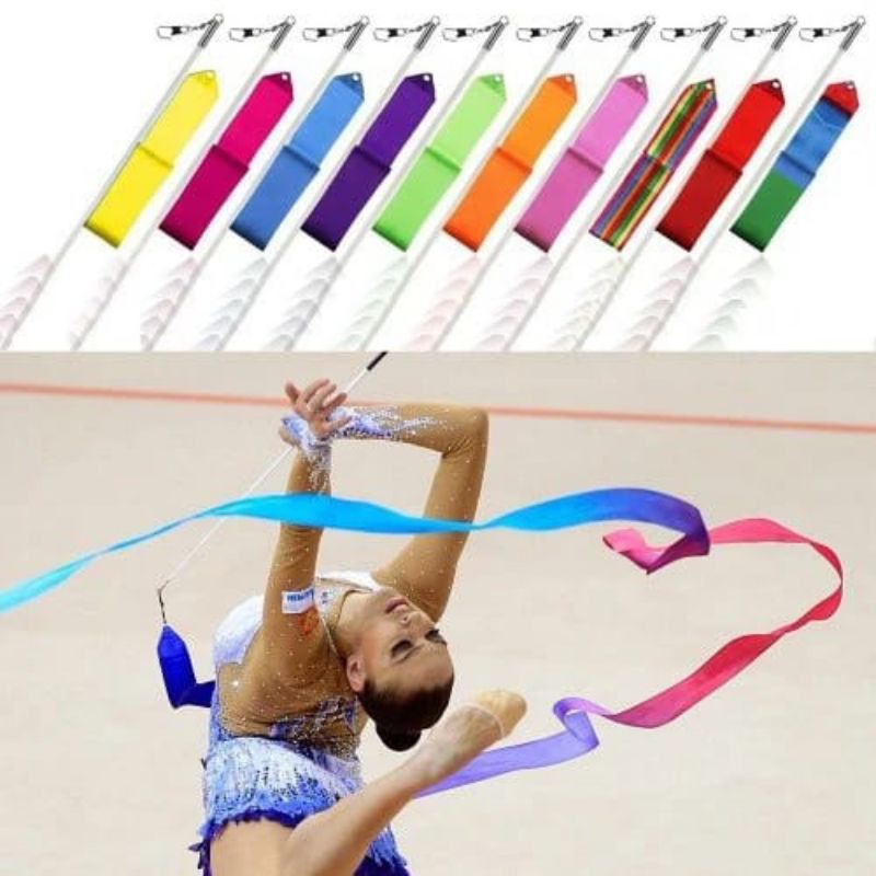 Jual TERMURAH! 2M TALI PITA TARI STIK BALET SENAM RITMIK TWIRLING SATIN ...