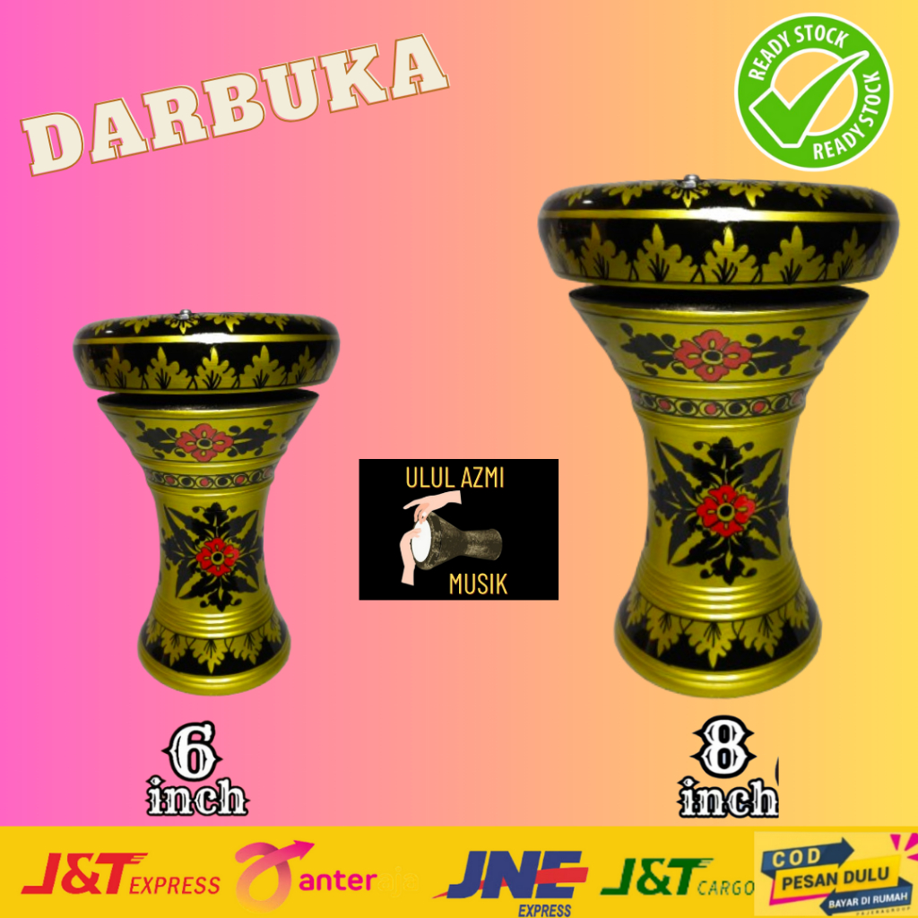 Jual DUMBUK BATU 8 INCH MOTIF BATIK HITAM SILVER MIKA POWER BEAT ...