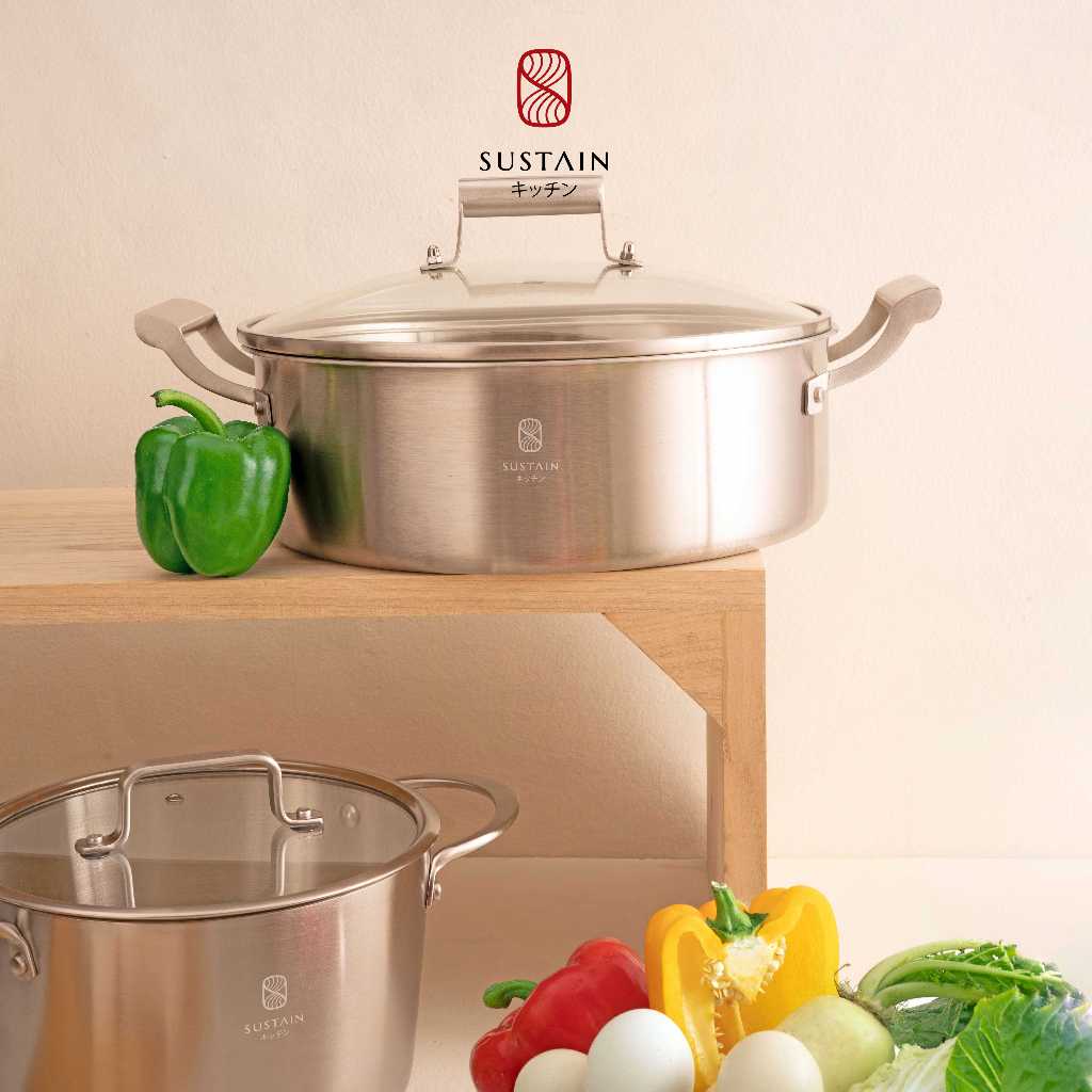 Jual Sustain Nabe Hot Pot Premium Casserole Pan Stainless Steel Tebal ...