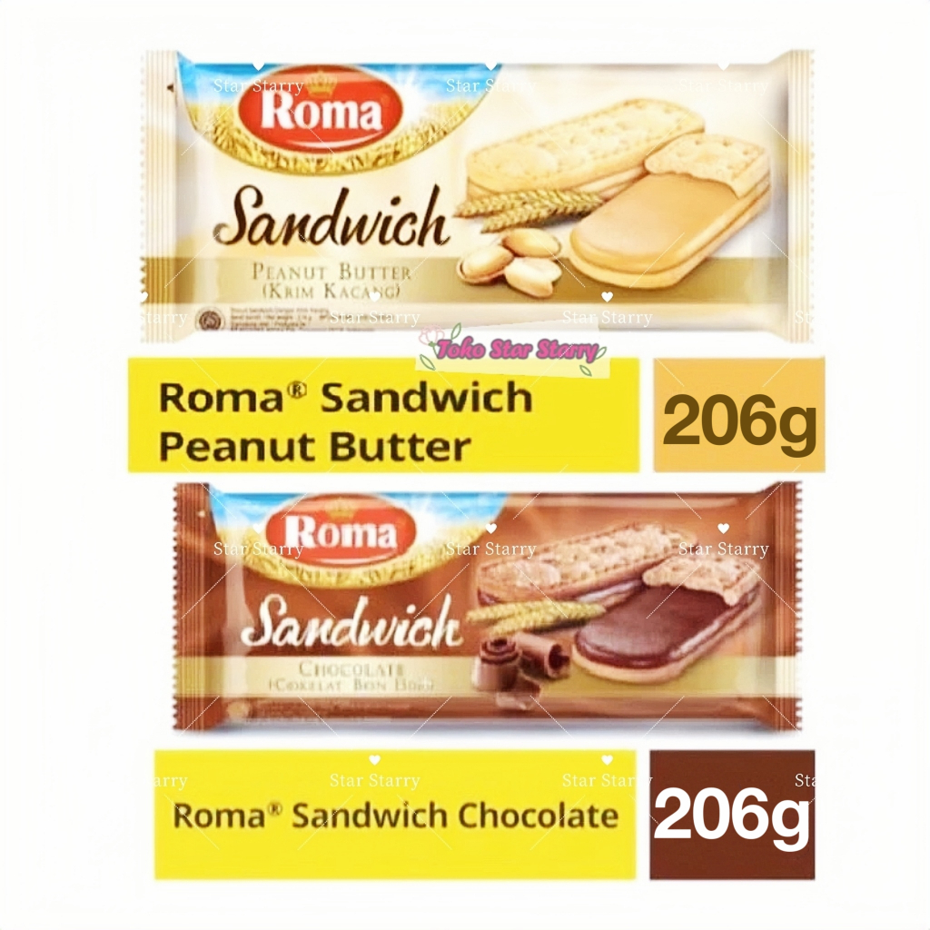 Jual [Per Bungkus] Roma sandwichi Roma Sandwich cokelat dan peanut ...