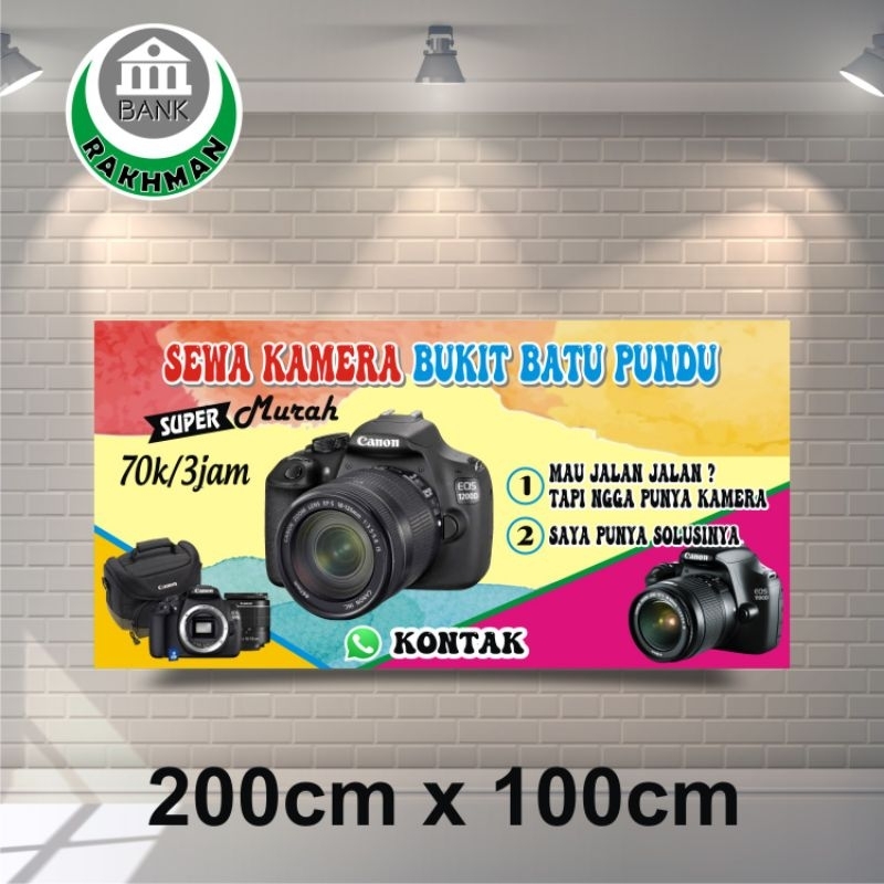 Jual SPANDUK BANNER SEWA KAMERA UKURAN 200CM X 100CM | Shopee Indonesia