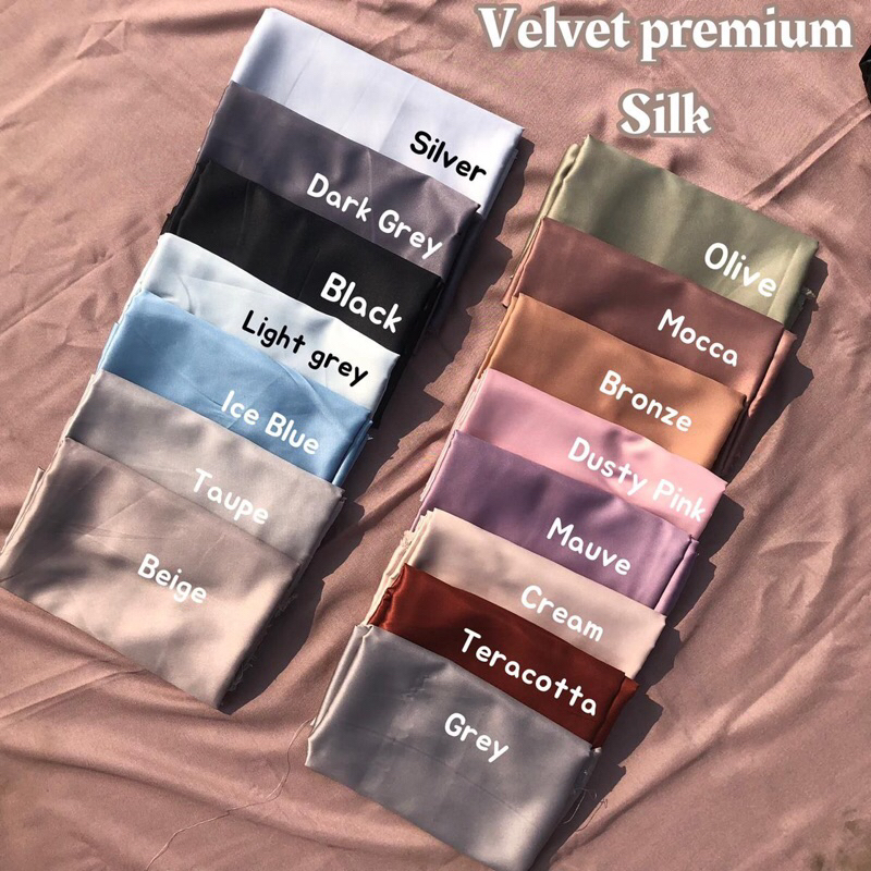 Jual kain velvet premium satin / kain maxmara satin / kain satin silk ...
